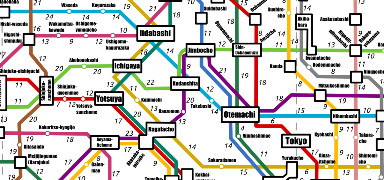 The Tokyo Subway Map by Walking Times | Tokyo Cheapo